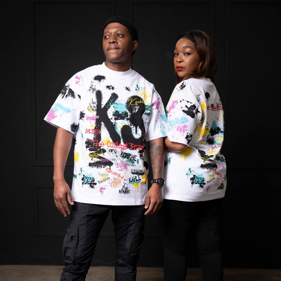 K3 Splattered oversized Unisex T-shirts – konkhe kuhamba kahle clothing