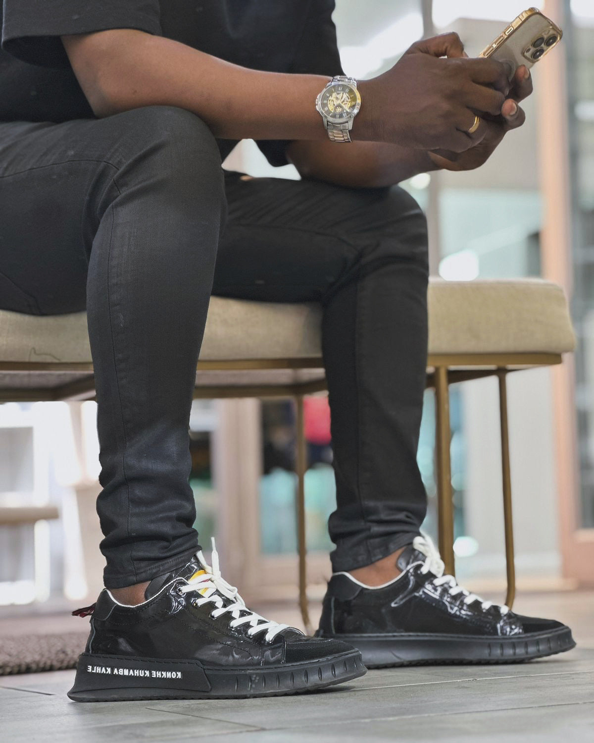 Konkhe 14 unisex High-end “Black on Black “Sneakers – konkhe kuhamba ...