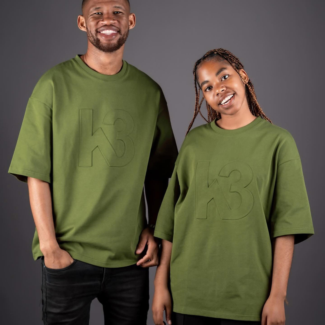 K3 3D printed unisex oversized - Military Green T-shirts – konkhe ...